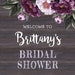 Rustic Purple Floral Welcome Poster Bridal Shower Sign - Etsy