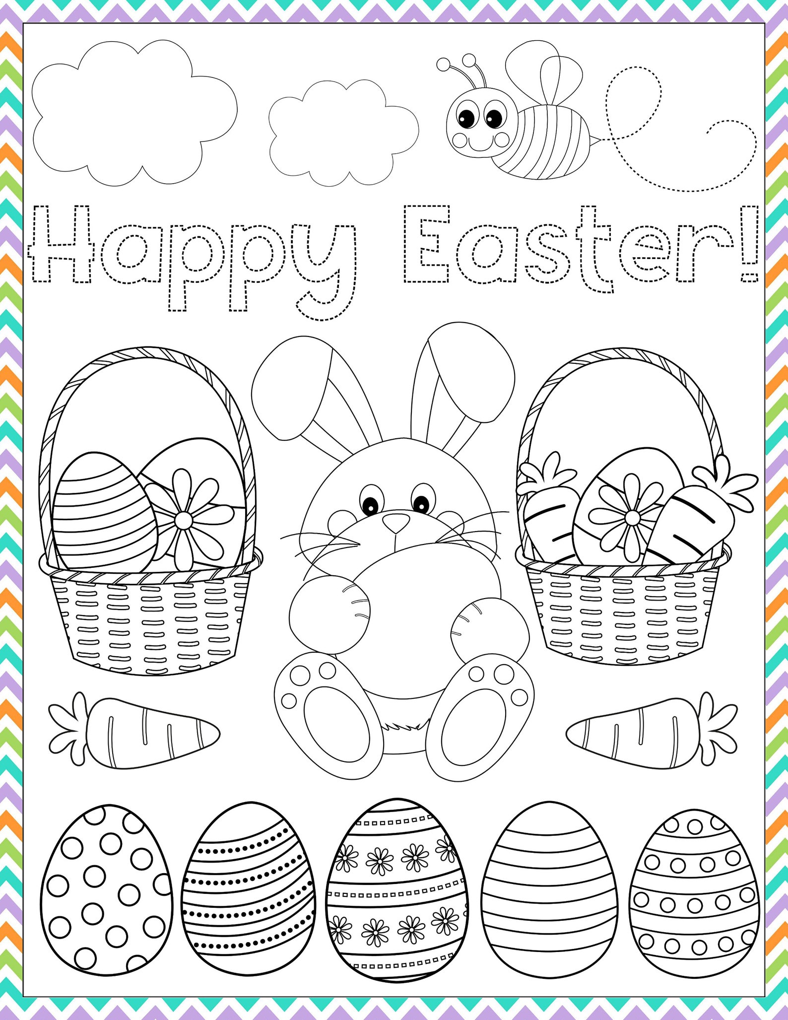 Easter Coloring Pages for Kids, 10 Page Coloring Printable Template ...