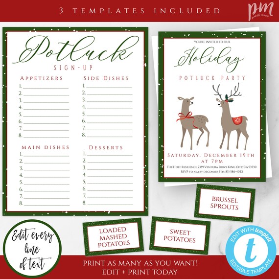 Potluck Announcement Template Free