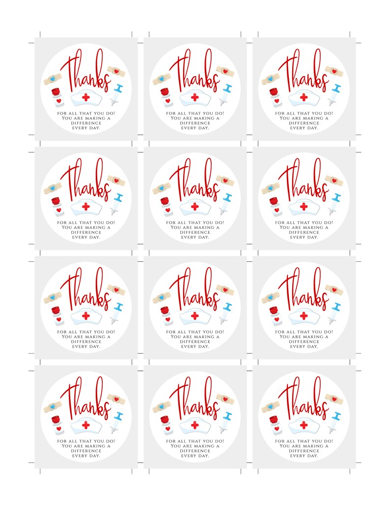 Nurse Gift Tag Editable Template, Frontline Worker Well Wishes ...