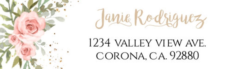 Pink Floral Address Label Template, Blush Pink Return Address Label ...