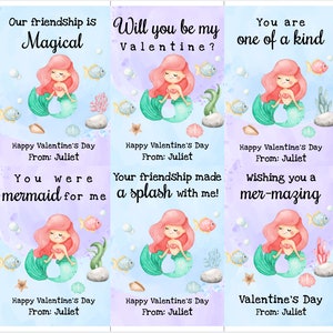 Mermaid Valentines Day Card Template, Mermaid Valentines Cards for Kids ...