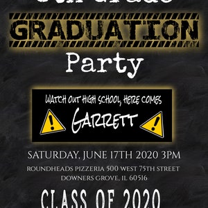 Graduation Invitation Template, 8th Grade Graduation Invite, Graduation ...