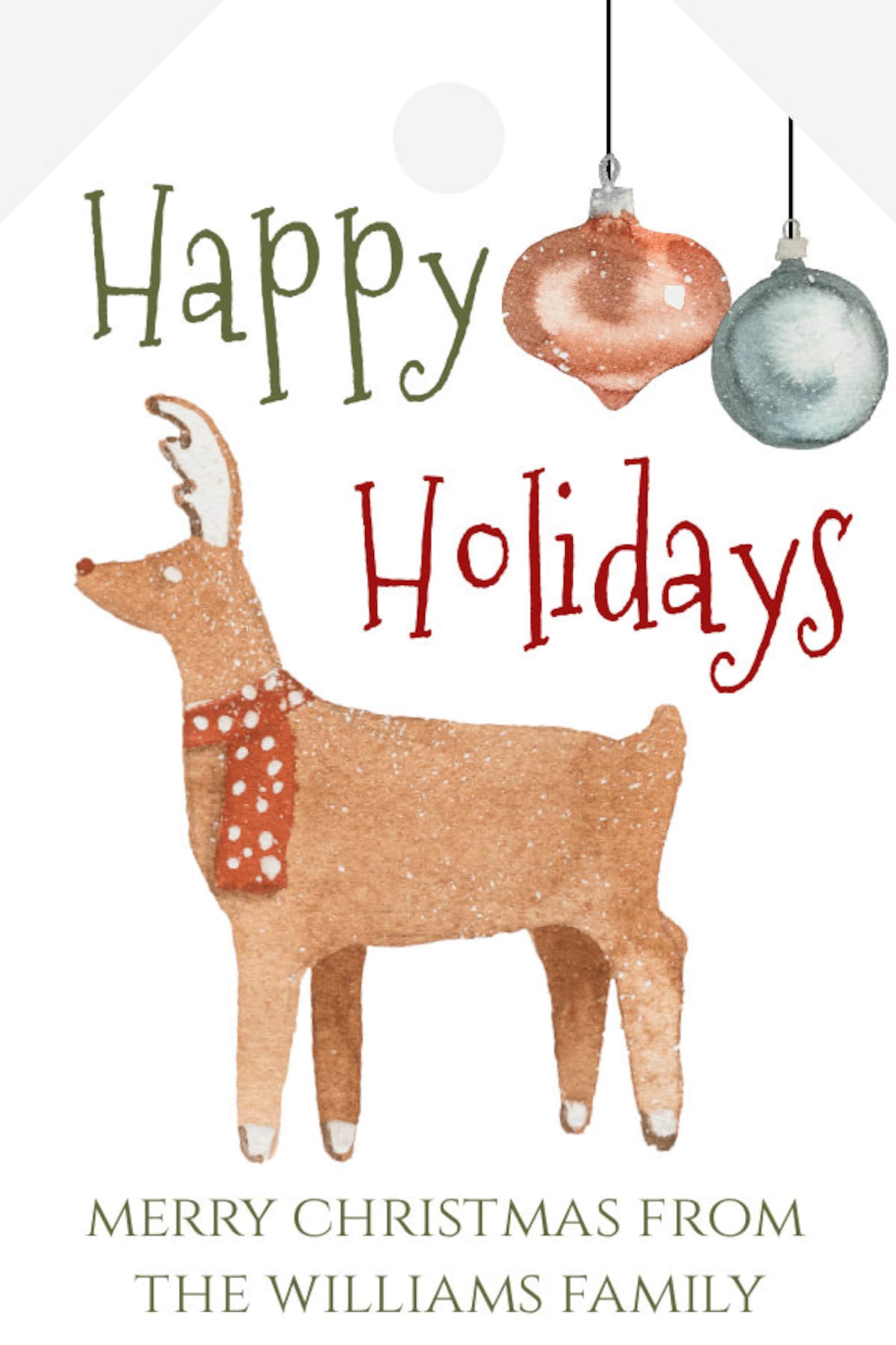 Happy Holidays Gift Tag Template Set of 3 Holiday Party Gift - Etsy