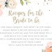 Recipe Request Card Template, Peach Floral Bridal Shower Enclosure Card ...