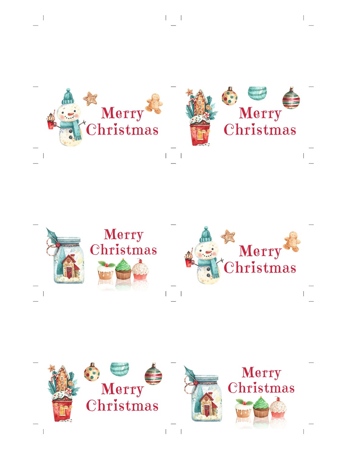 Editable Christmas Favor Tag Template Merry Christmas Treat - Etsy