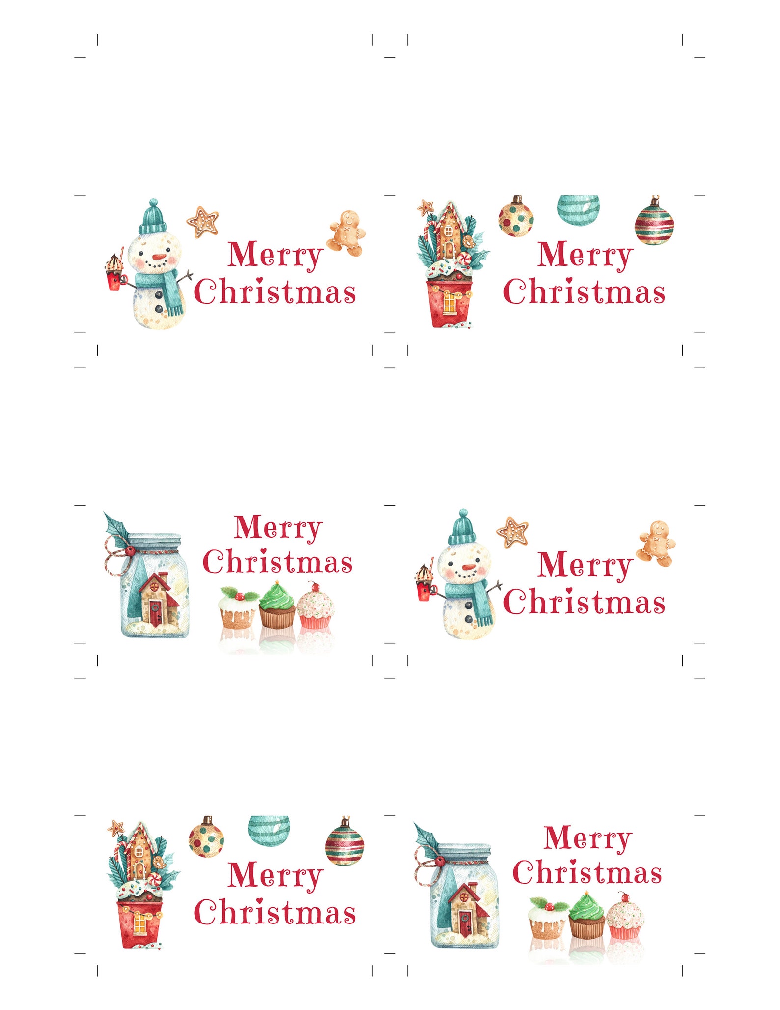Editable Christmas Favor Tag Template Merry Christmas Treat - Etsy