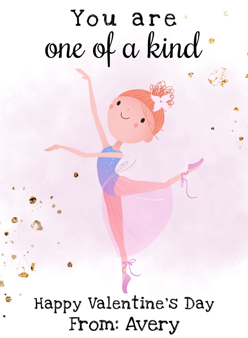 Ballet Valentines Day Card Template, Ballet Valentines Cards for Kids ...