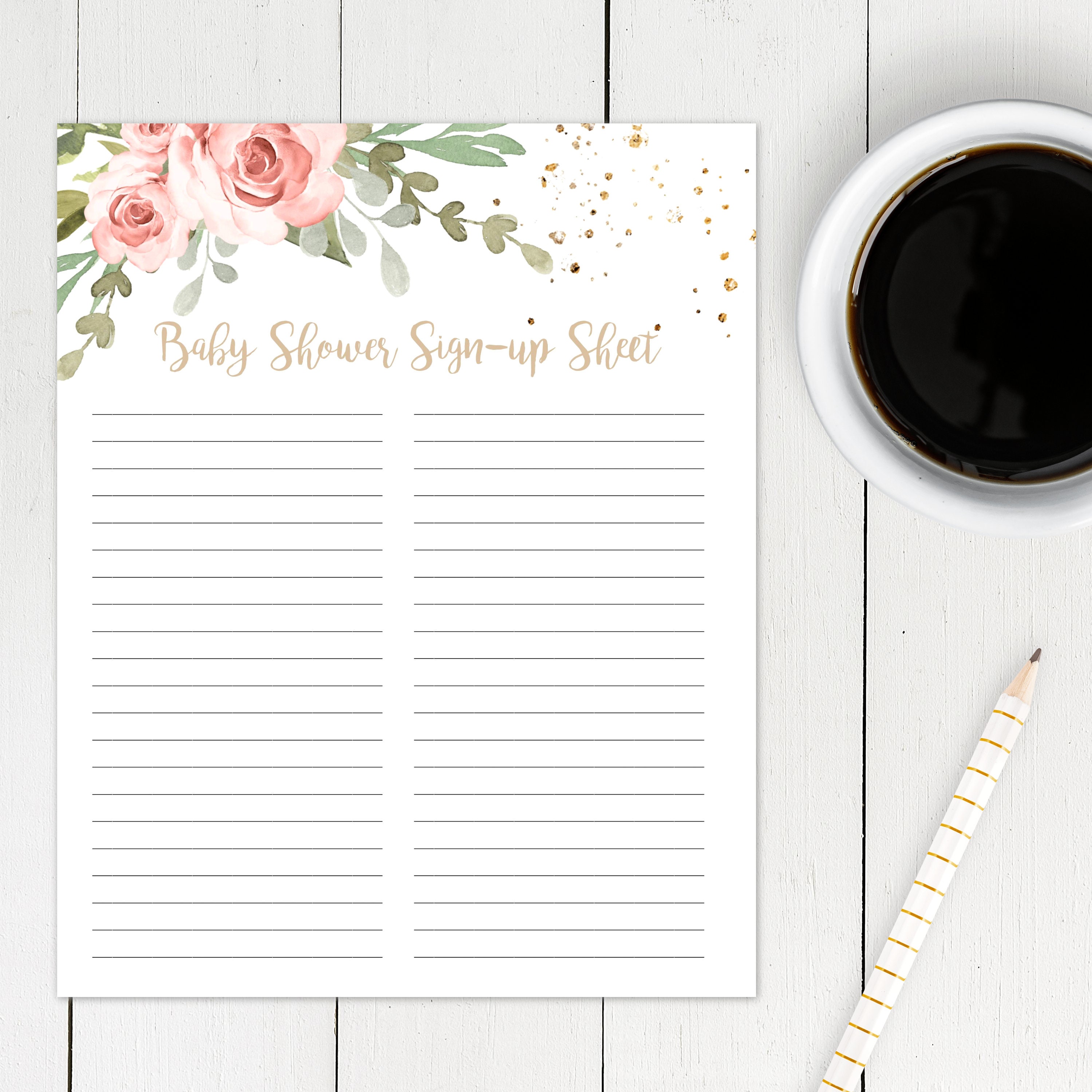 Baby Shower Sign In Sheet Printable