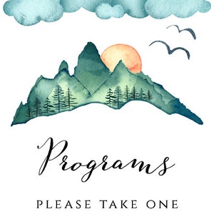 Outdoors Program Sign Template, 5x7 DIY Adventure Funeral Sign, Instant ...