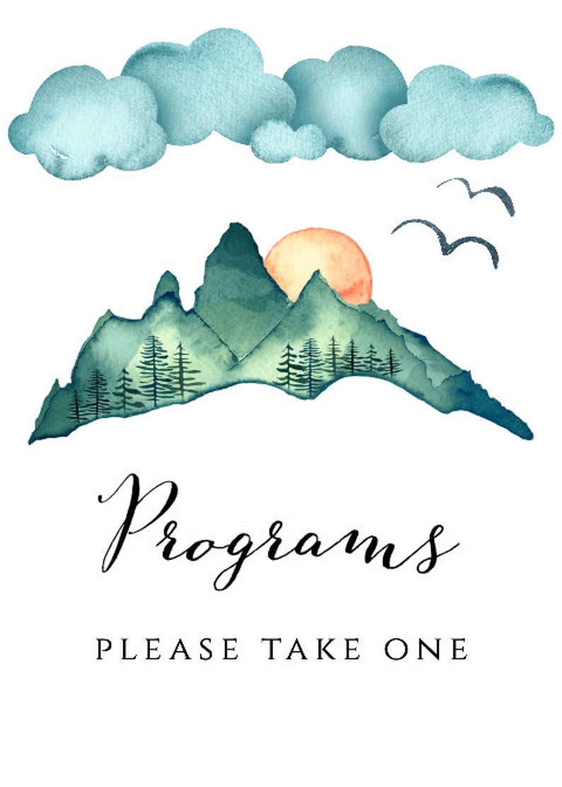 Outdoors Program Sign Template 5x7 DIY Adventure Funeral - Etsy