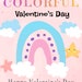 Rainbow Valentines Day Card Template, Rainbow Valentines Cards for Kids ...