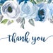 Blue Floral Folding Thank You Card Template, Funeral Thank You Note ...