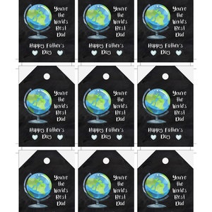 Father's Day Gift Tag Template, World's Best Dad, Printable Father's ...