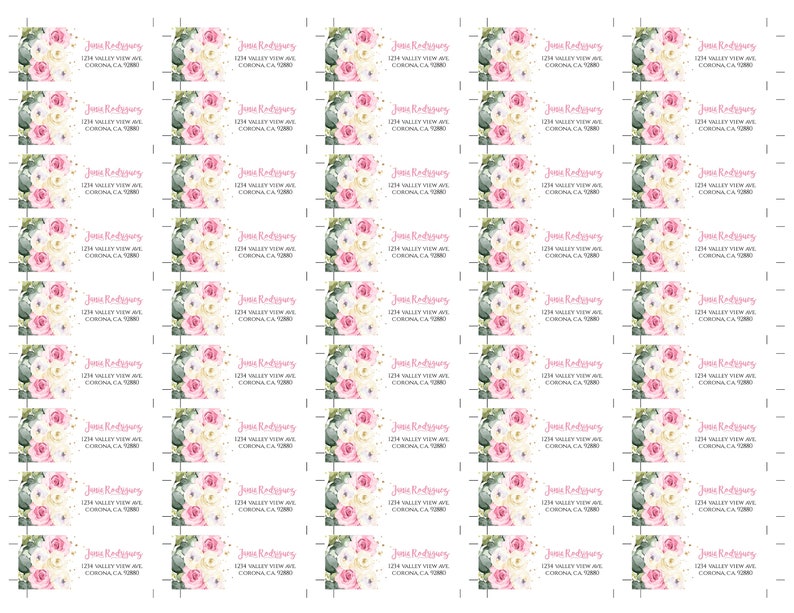 Pink Floral Address Label Template, A Baby is Brewing Return Address ...