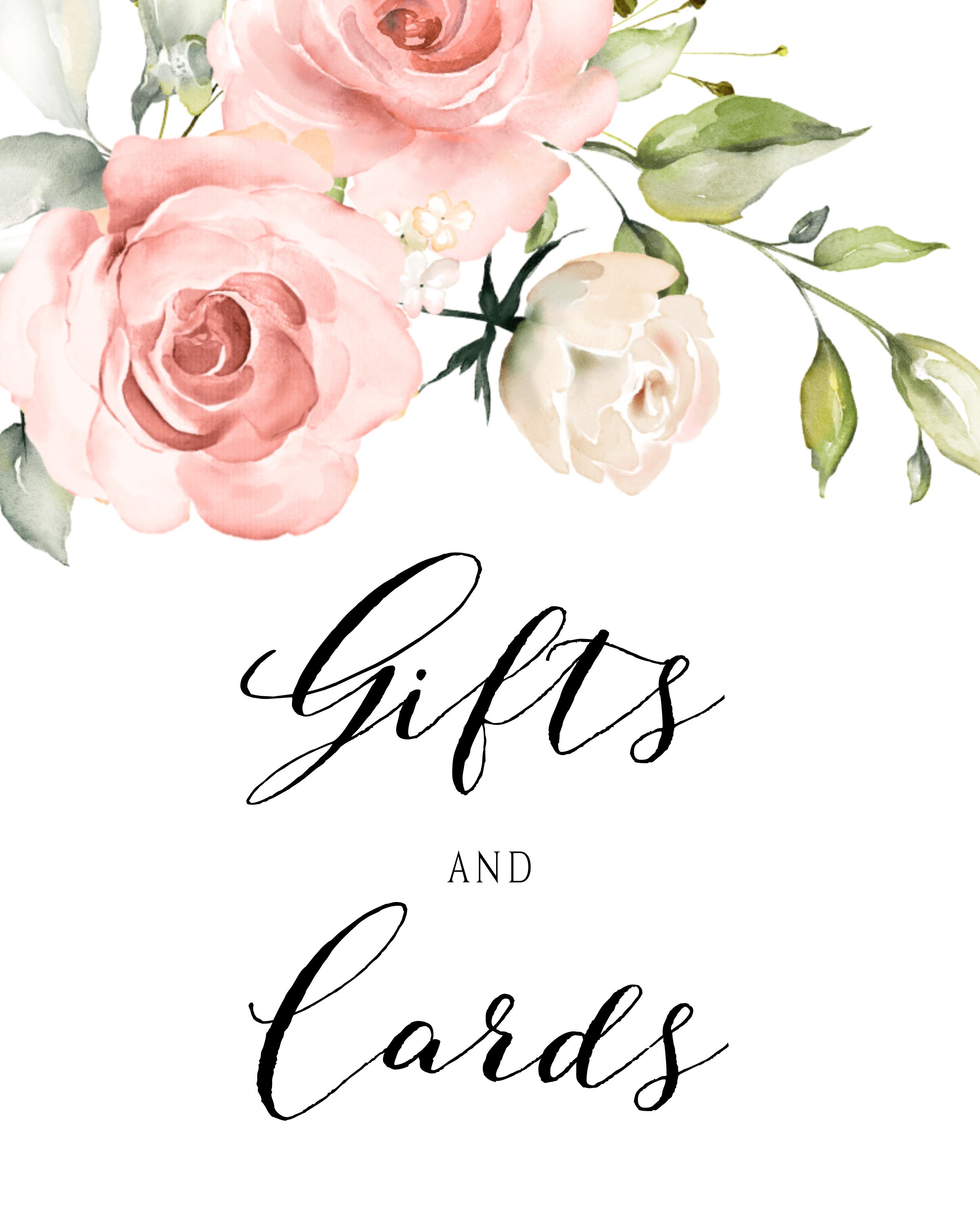 Pink Floral Cards & Gifts Sign Template Pink Gifts Cards - Etsy.de