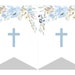 Blue Floral God Bless Banner Template for Boy Baptism, Editable Blue ...