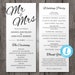 Editable Wedding Program Template, Printable Mr & Mrs Program Template ...