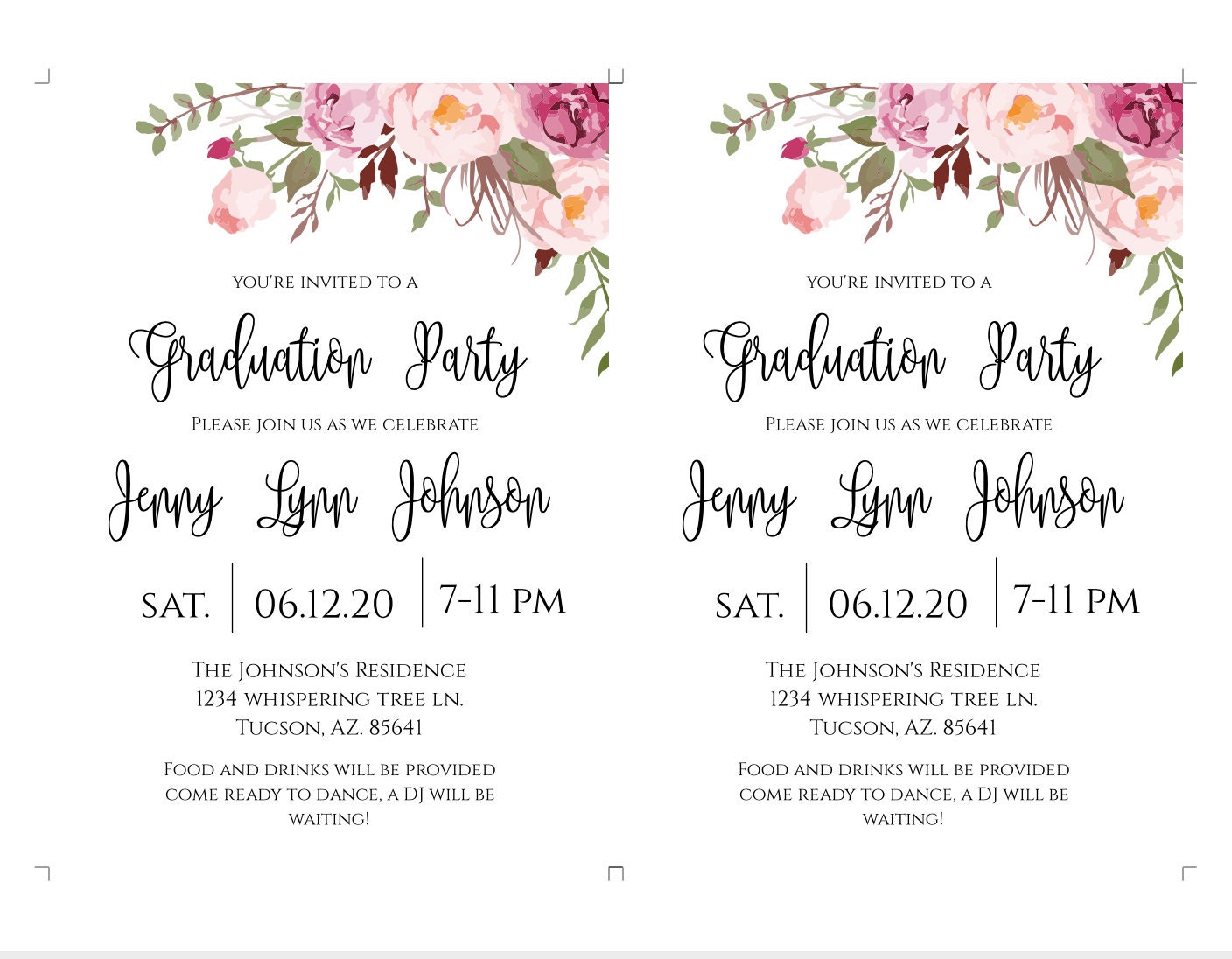 Graduation Party Invitation Template Class of 2021 Editable | Etsy