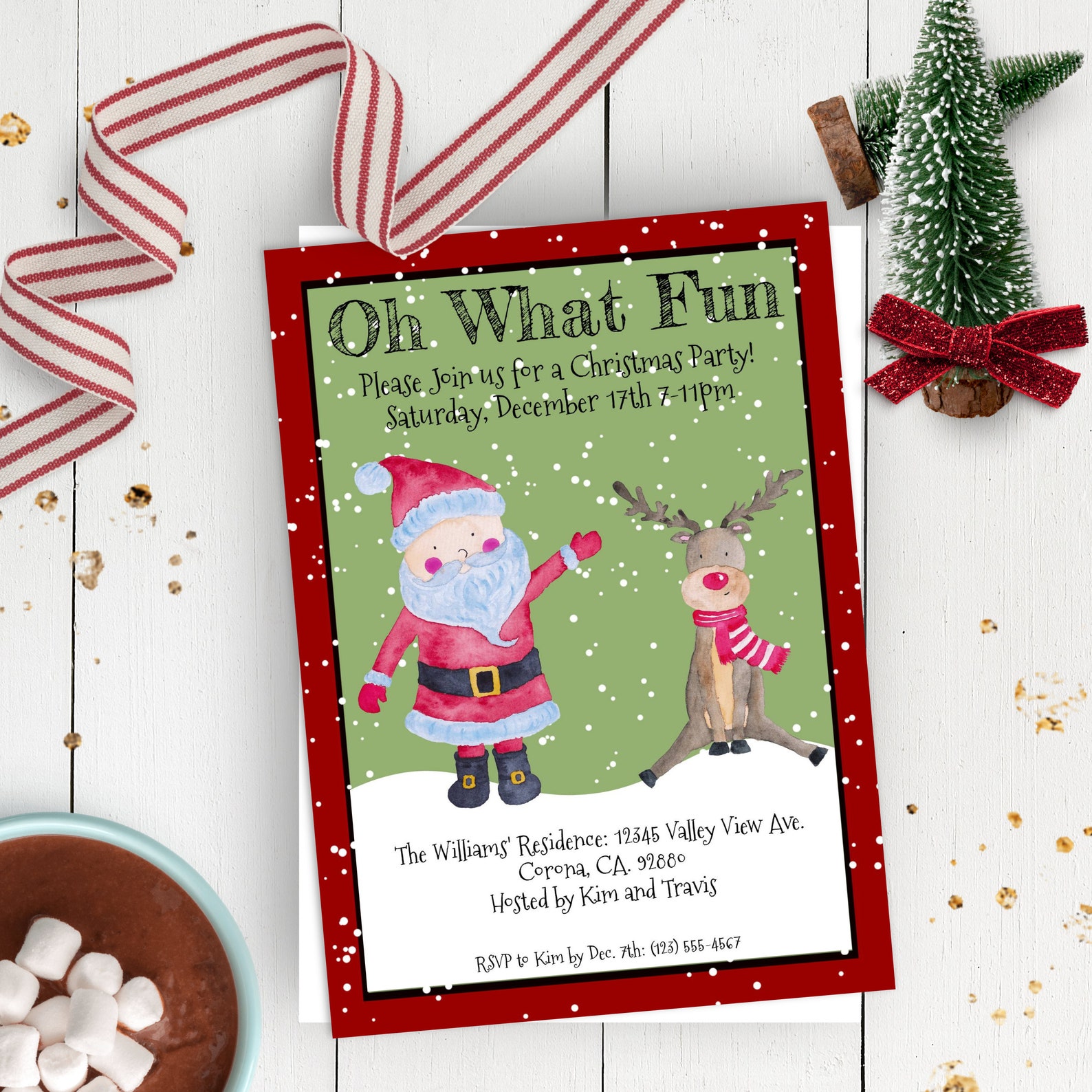 Oh What Fun Christmas Party Invitation, Christmas Party Invite, Holiday ...