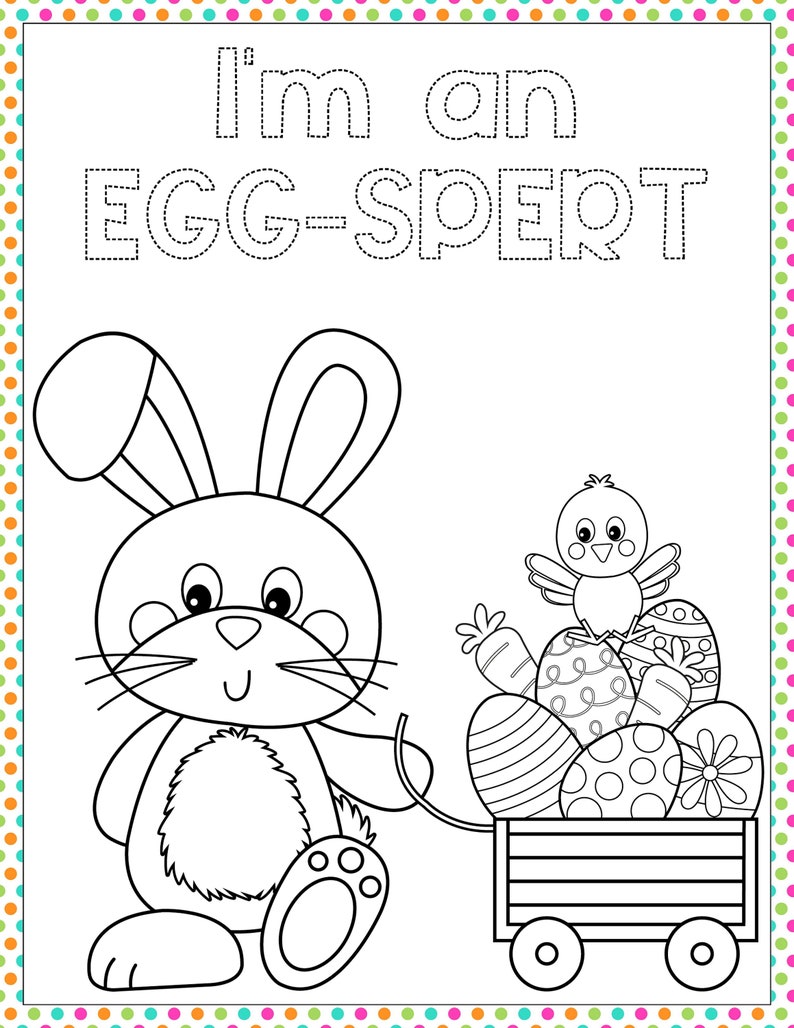 Easter Coloring Pages for Kids 10 Page Coloring Printable | Etsy