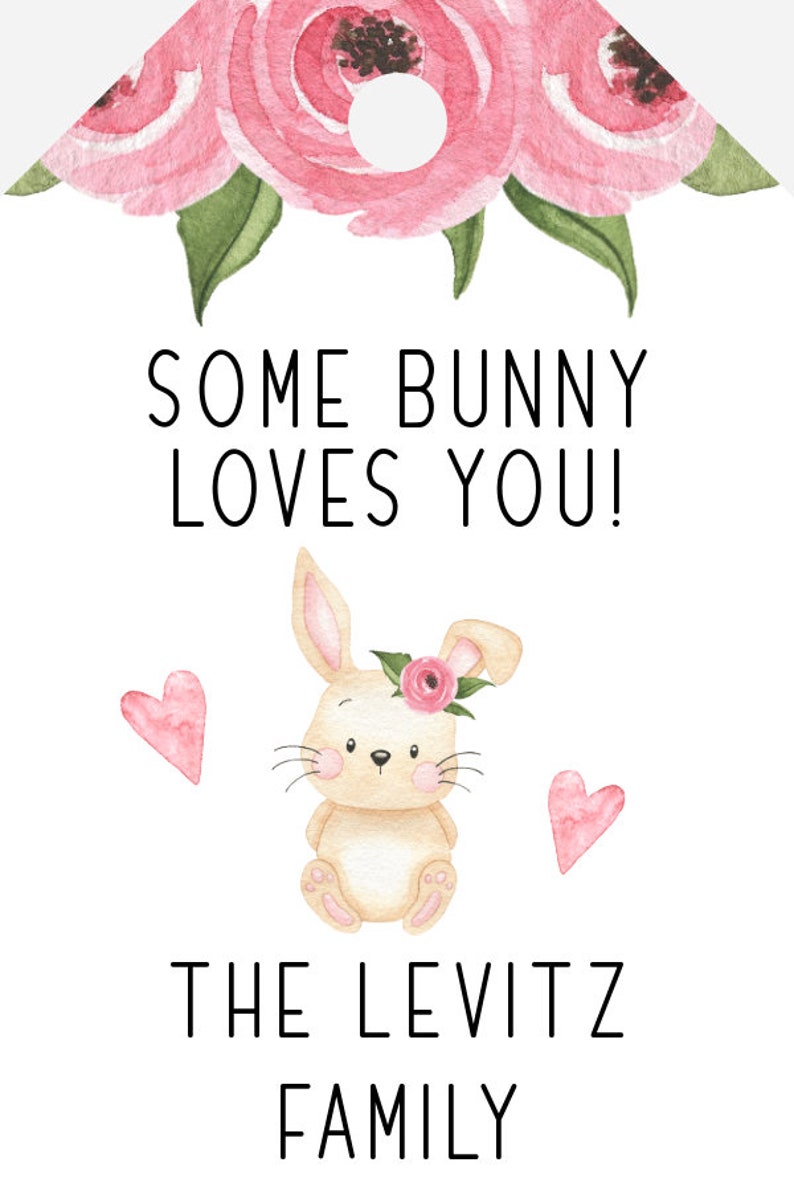 Some Bunny Loves You Easter Tag Template, Easter Bunny Tag Personalized ...
