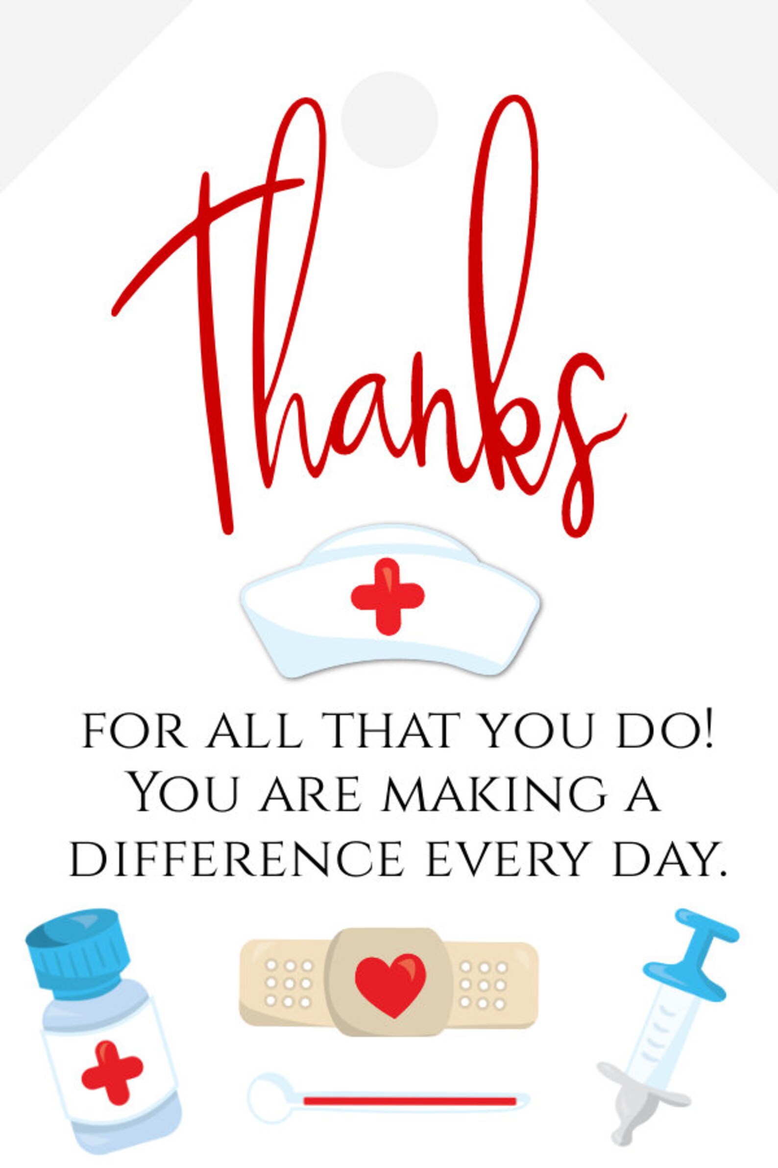Nurse Gift Tag Editable Template, Frontline Worker Well Wishes ...
