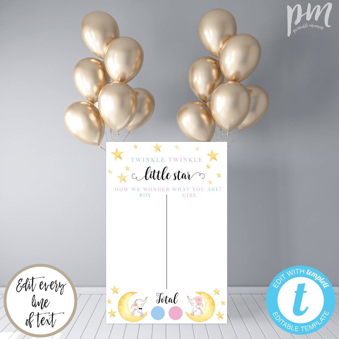 Guess the Baby Gender Sign Template, Gender Voting, Gender Neutral Baby ...