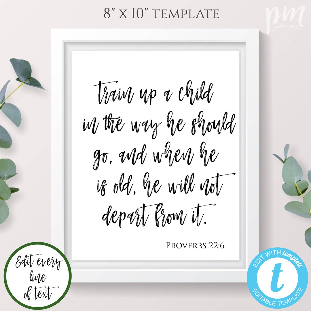 Christian Wall Art, Train up a Child in the Way They Should Go ...