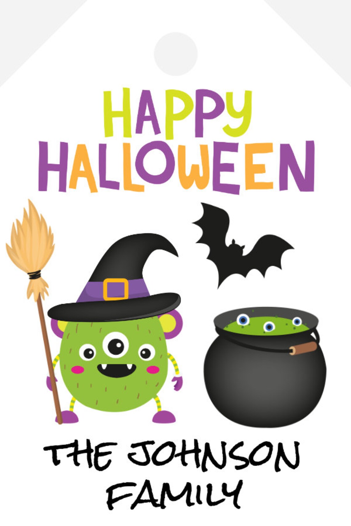 Monster Halloween Gift Tag Template Set Printable Trunk or | Etsy