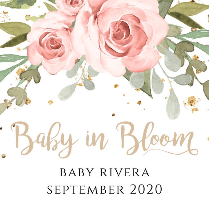 Pink Floral Favor Tag Baby in Bloom Template, Blush Pink Tag ...