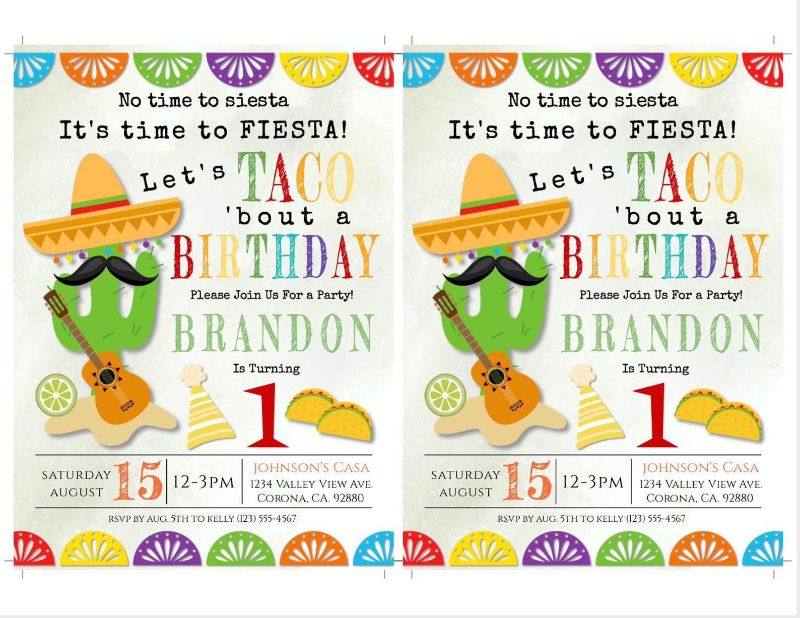Taco Birthday Invitation Template, Taco Birthday, Taco Party Invite ...