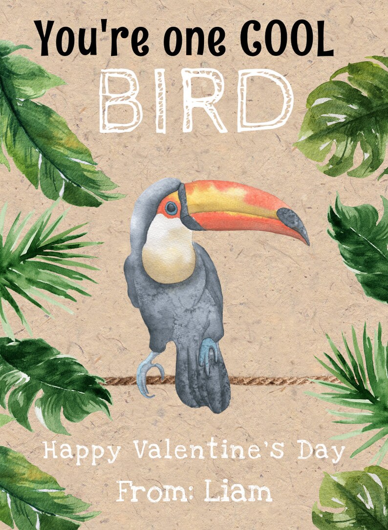 Safari Valentines Day Card Template, Safari Valentines Cards for Kids ...