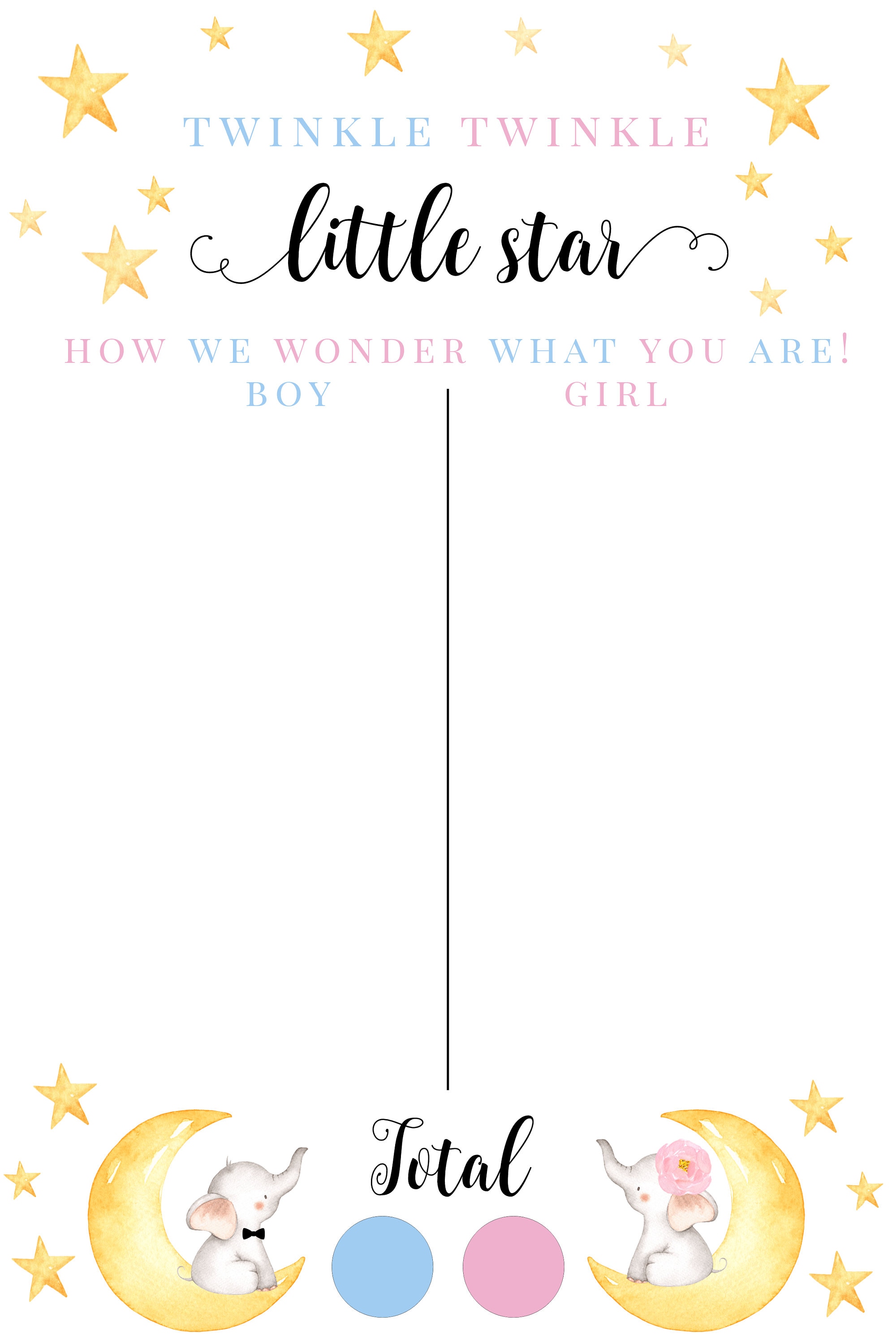 Guess the Baby Gender Sign Template Gender Voting Gender | Etsy