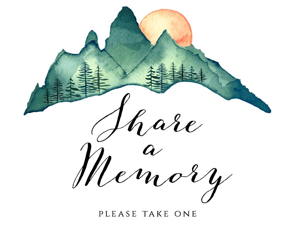 Outdoor Theme Share a Memory Sign + Card Funeral Keepsake Template ...