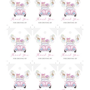 Drive by Baby Shower Favor Tag Template Set, Editable Quarantine Tag ...