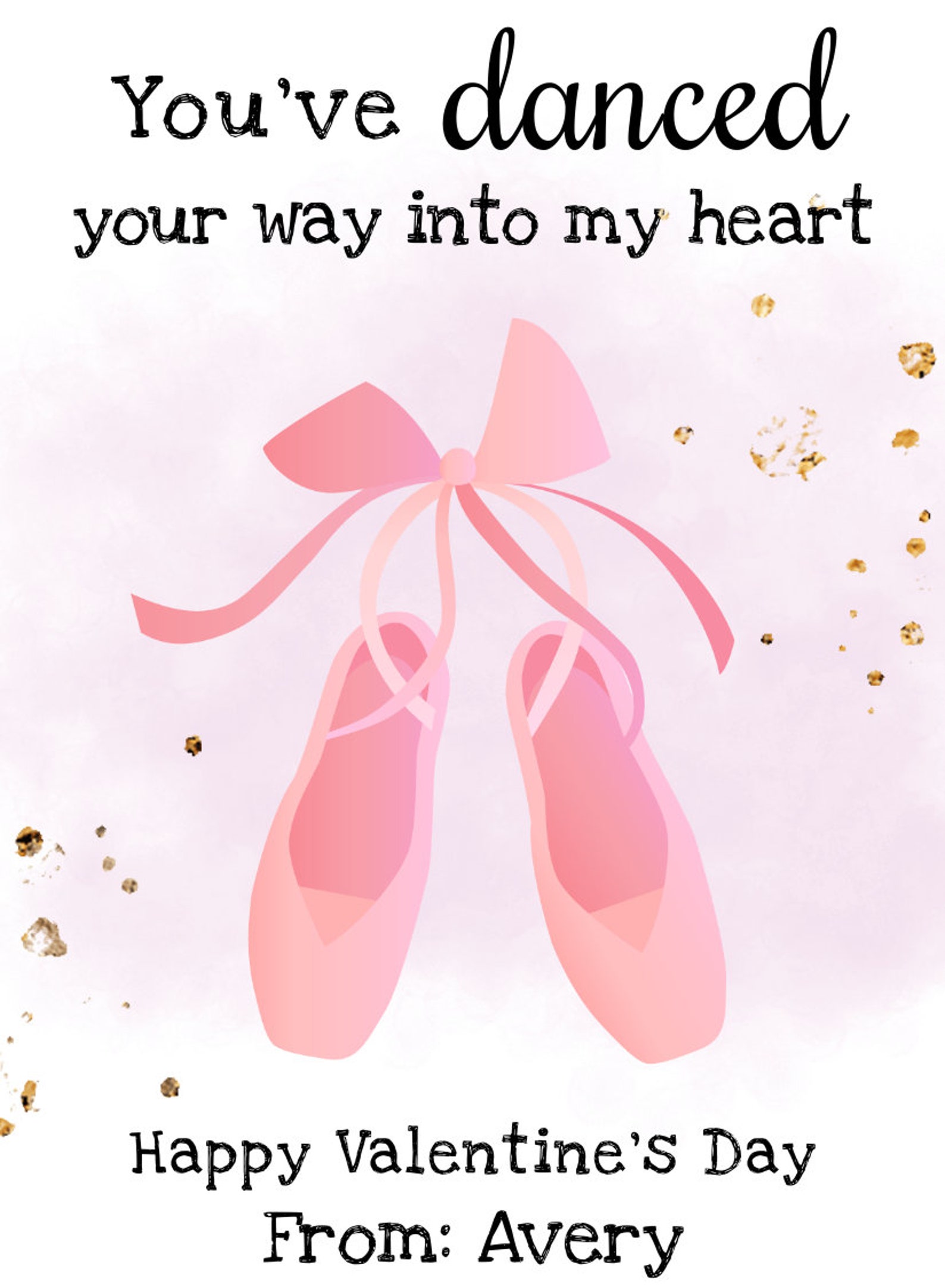 Dance Valentines Day Card Template, Ballet Valentines Cards for Kids ...