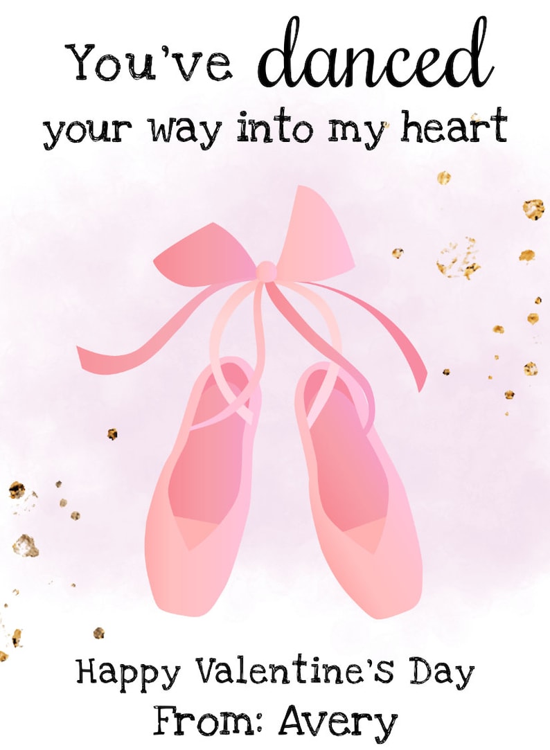 Dance Valentines Day Card Template Ballet Valentines Cards | Etsy
