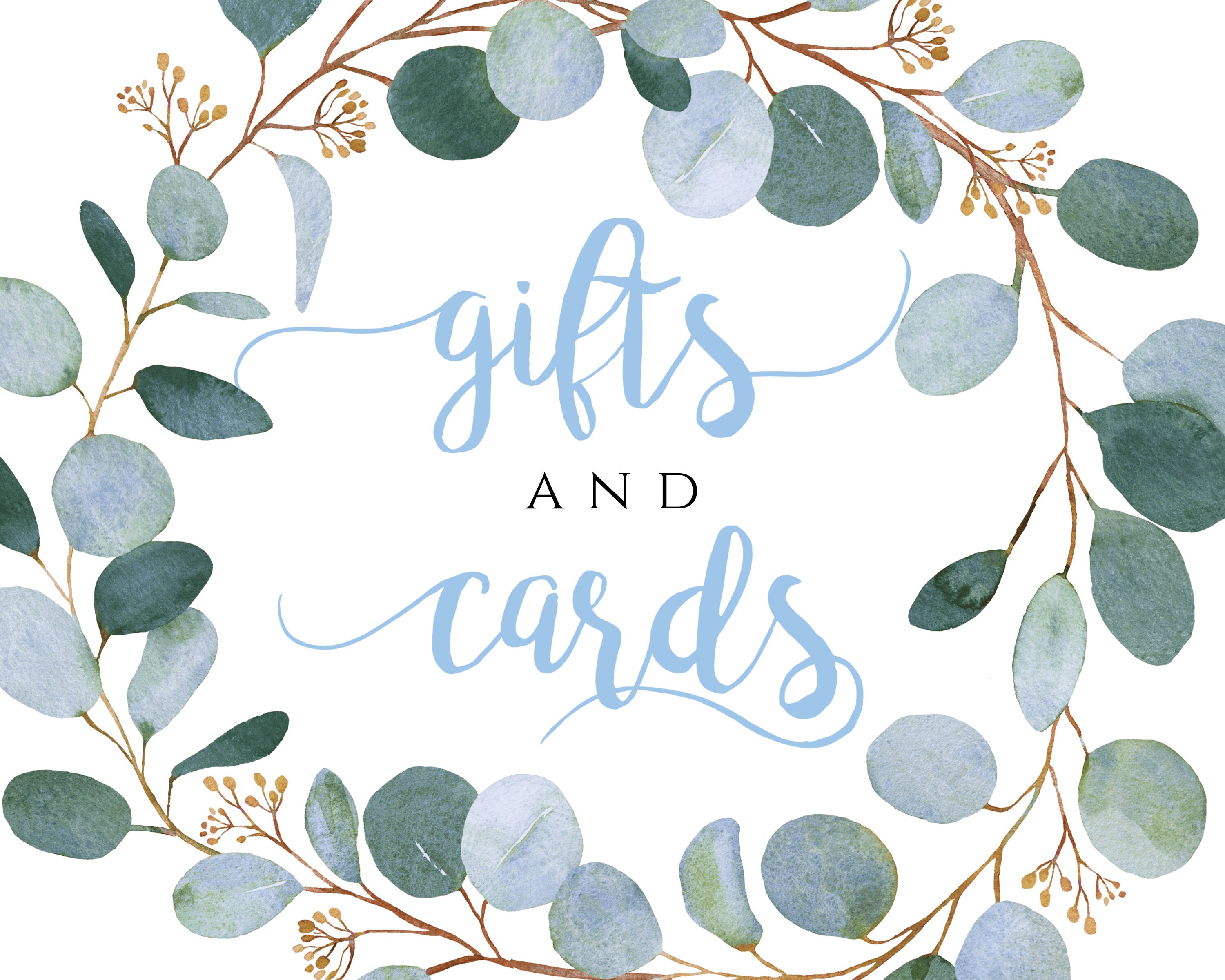 Greenery Gifts and Cards Sign Template Gifts Sign for Boy | Etsy