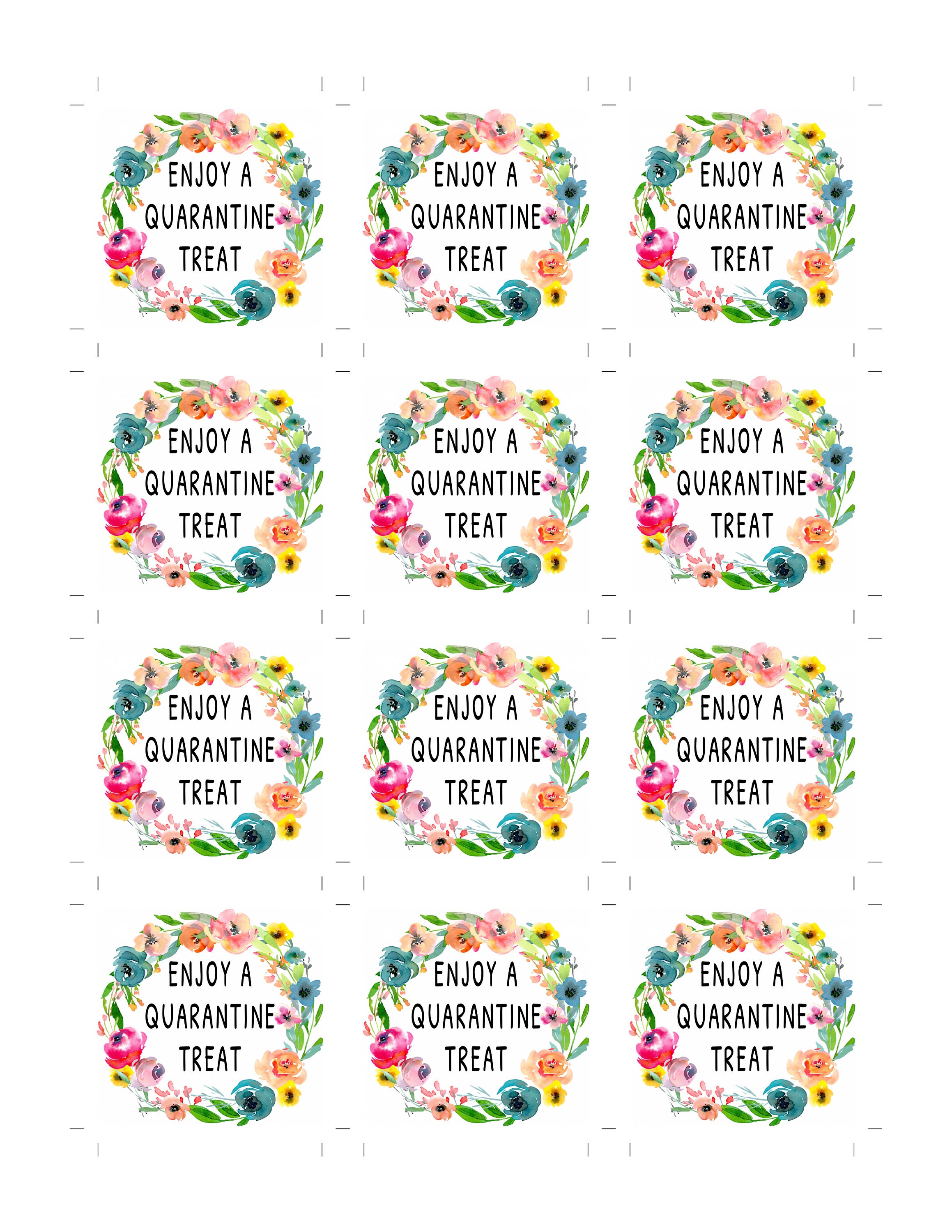 Quarantine Treat Tag Editable Template Social Distancing Well | Etsy