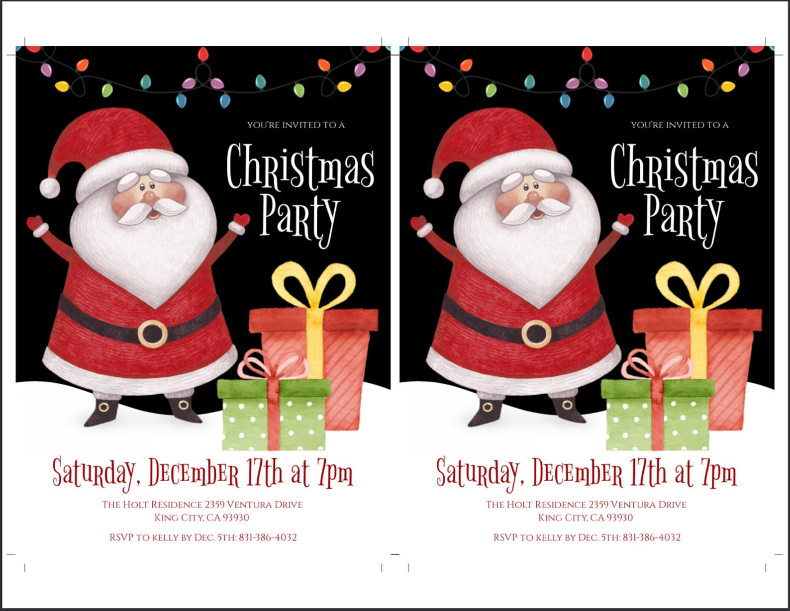 Christmas Party Invitation Template DIY Editable Christmas | Etsy