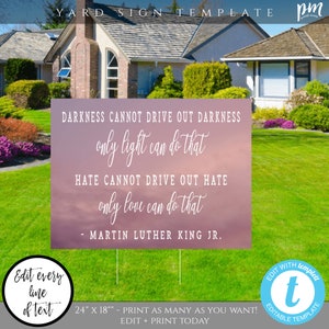 Martin Luther King Jr. Sign Template, Kindness is Everything Lawn Sign ...