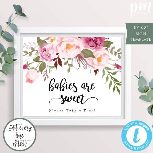 Babies Are Sweet Sign Baby Shower Sign Baby Shower Template - Etsy