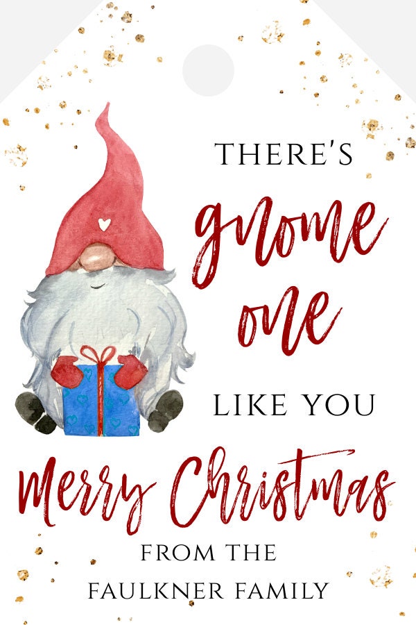 Gnome Gift Tag Template Teacher Gift Tag for Christmas - Etsy