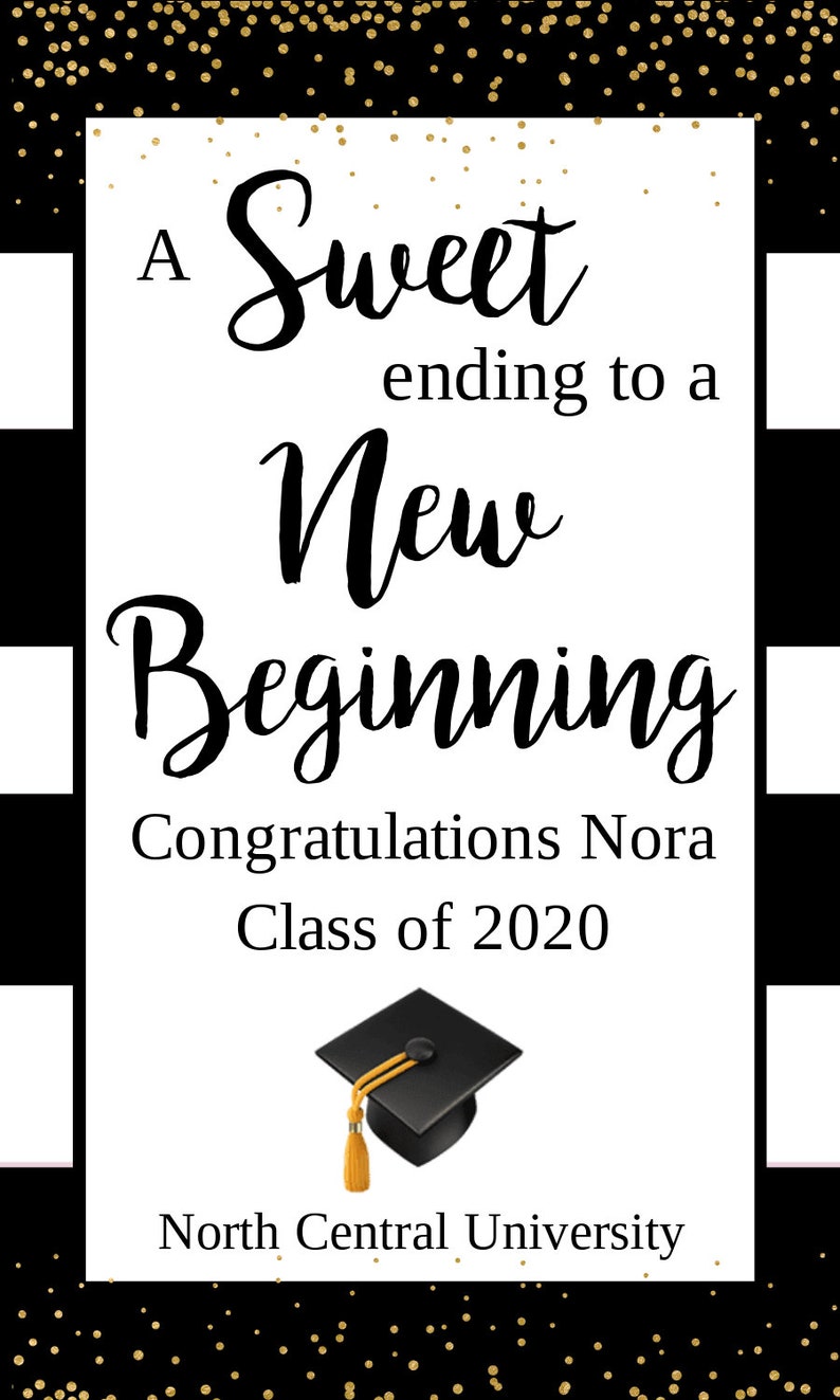 A Sweet Ending to a New Beginning Card Template Graduation - Etsy