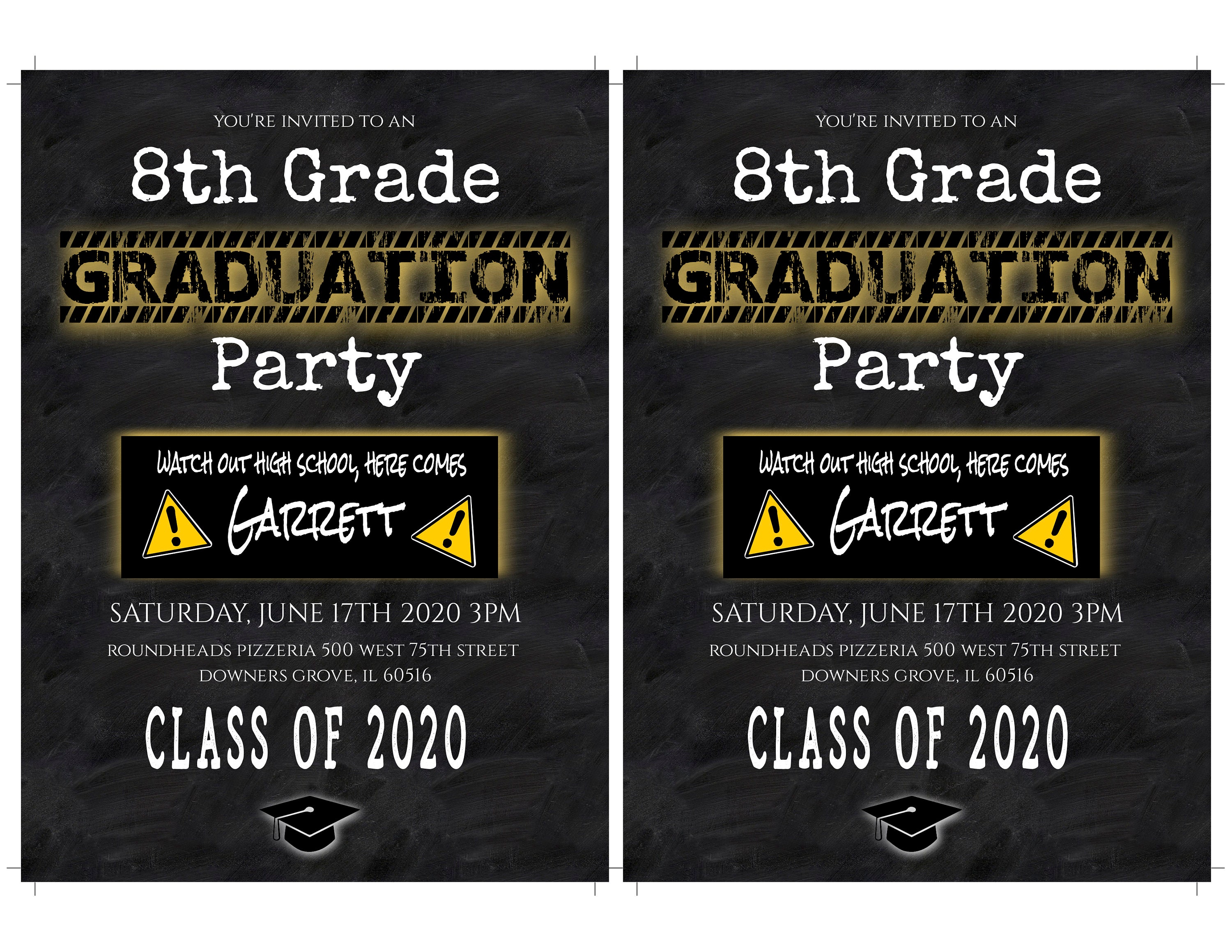 Graduation Invitation Template 8th Grade Graduation Invite | Etsy