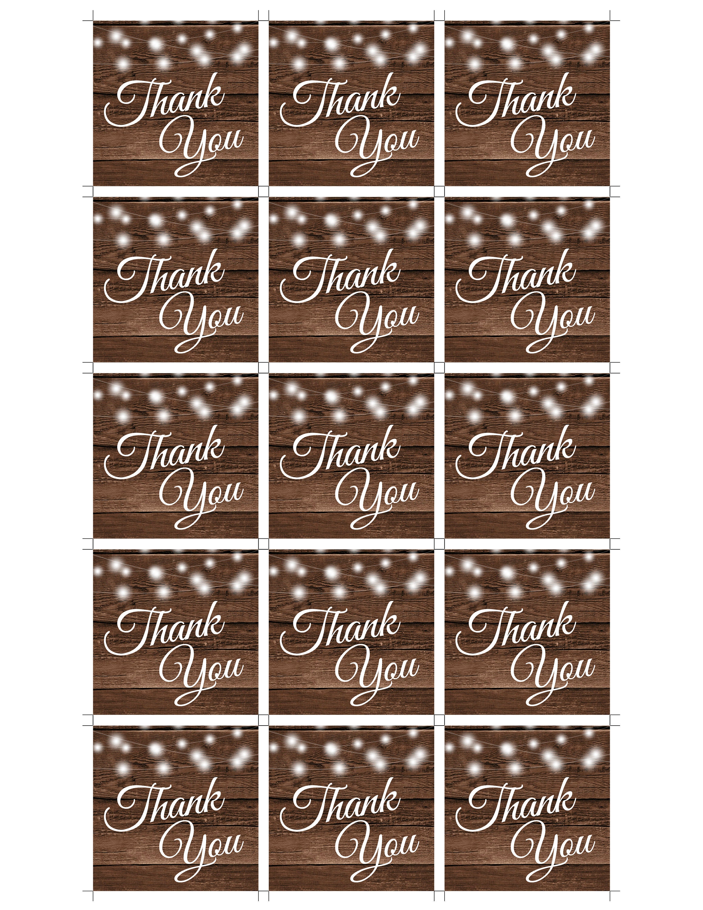 Rustic Favor Tags Template Printable Wedding Thank You Tags | Etsy