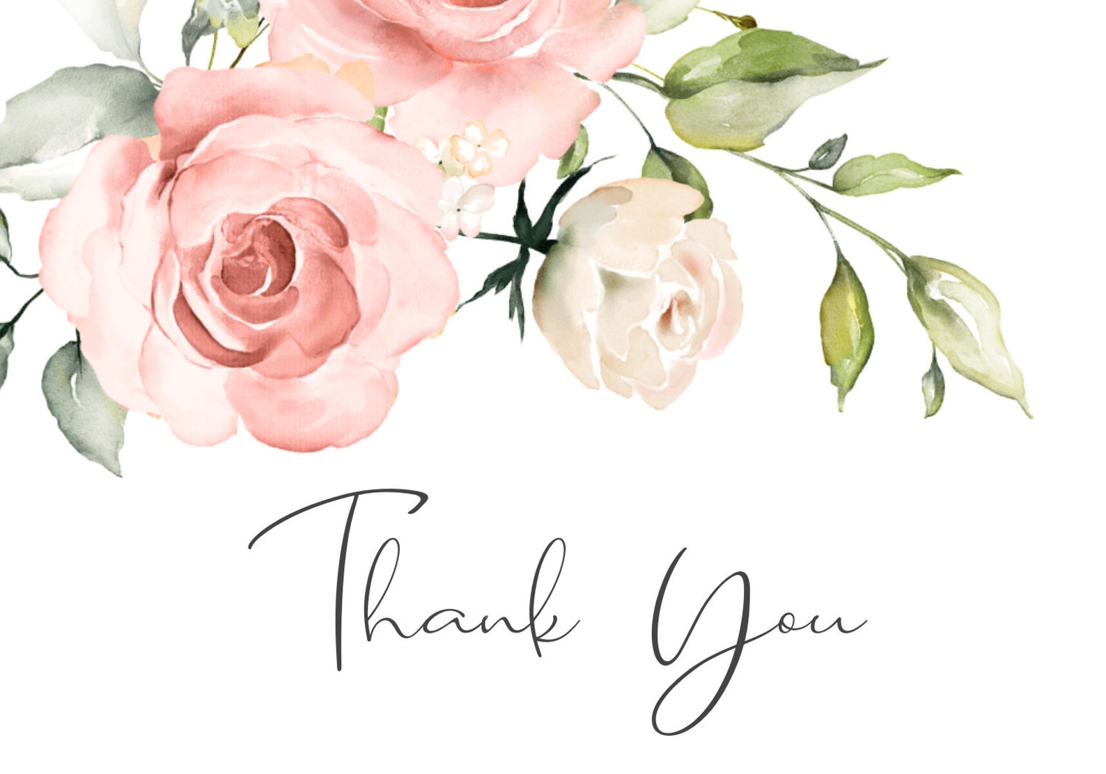 Pink Floral Folding Thank You Card Template for Girl Birthday | Etsy