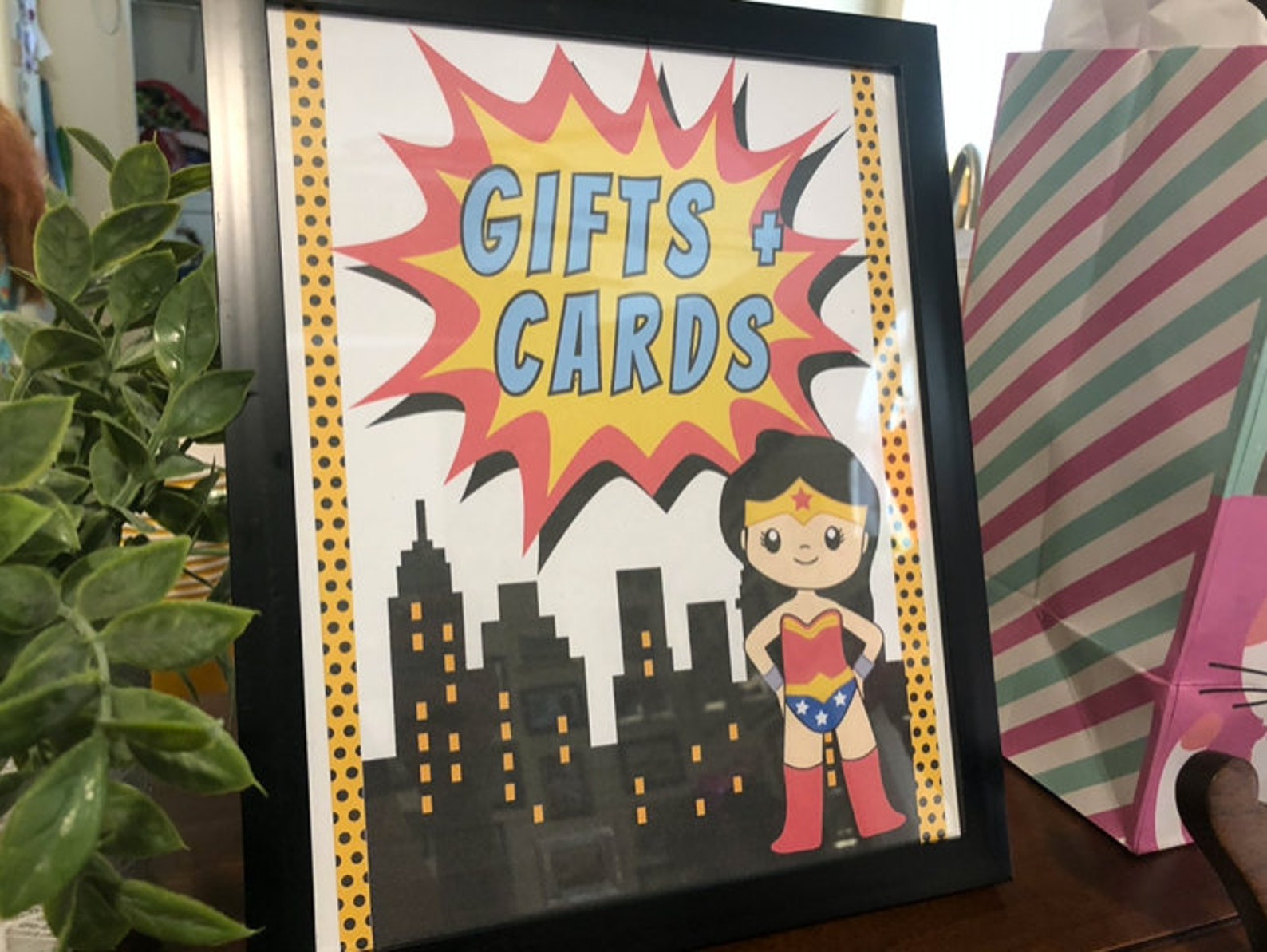 Superhero Gifts Cards Sign Template for Girl Birthday Super | Etsy