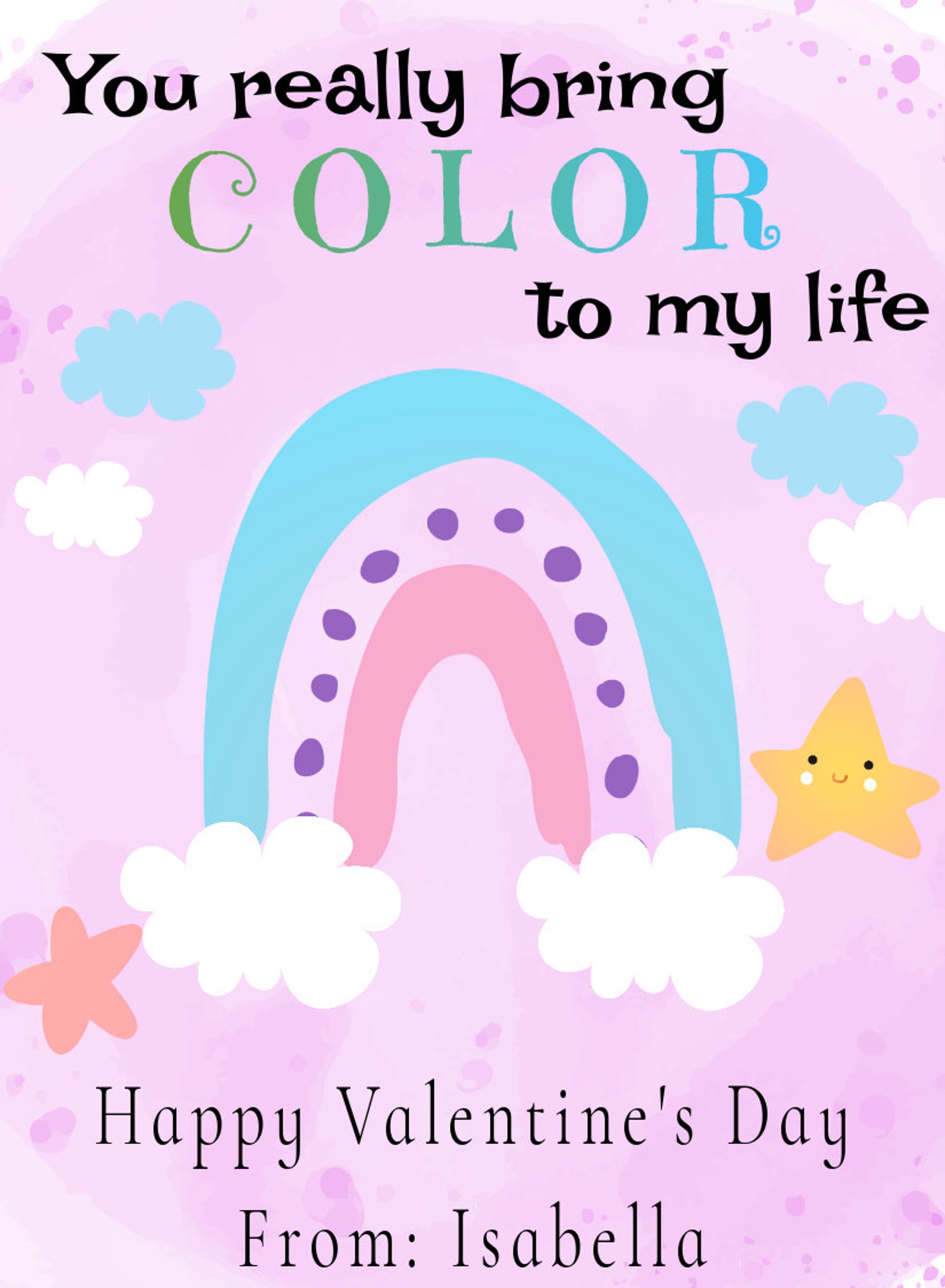 Rainbow Valentines Day Card Template Rainbow Valentines Cards - Etsy